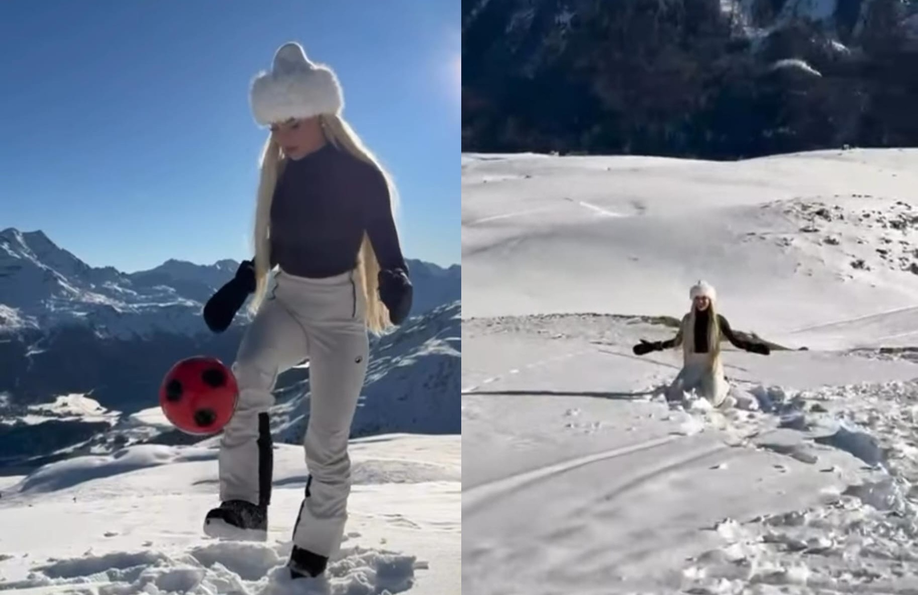 Após queda na neve, Alisha Lehmann brilha com desafio na praia - Campo ...